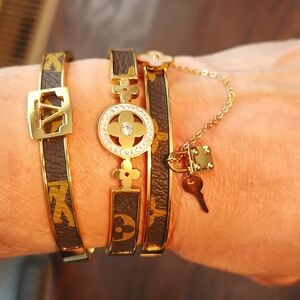 Jewelry | Set Of 3 Lv Clover And Flower Bangles Not Made By Any ...